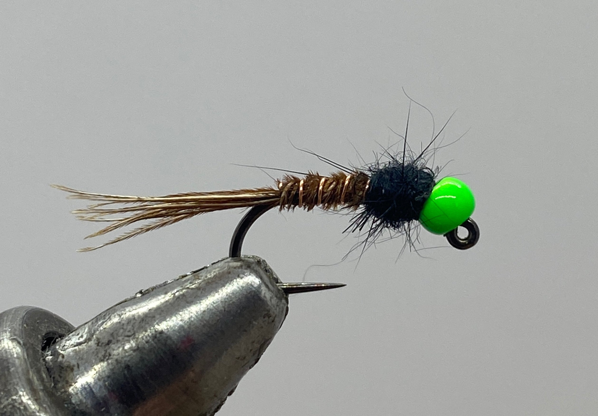 Tungsten Beadhead Jig Pheasant Tail Green Bead Strike Fly