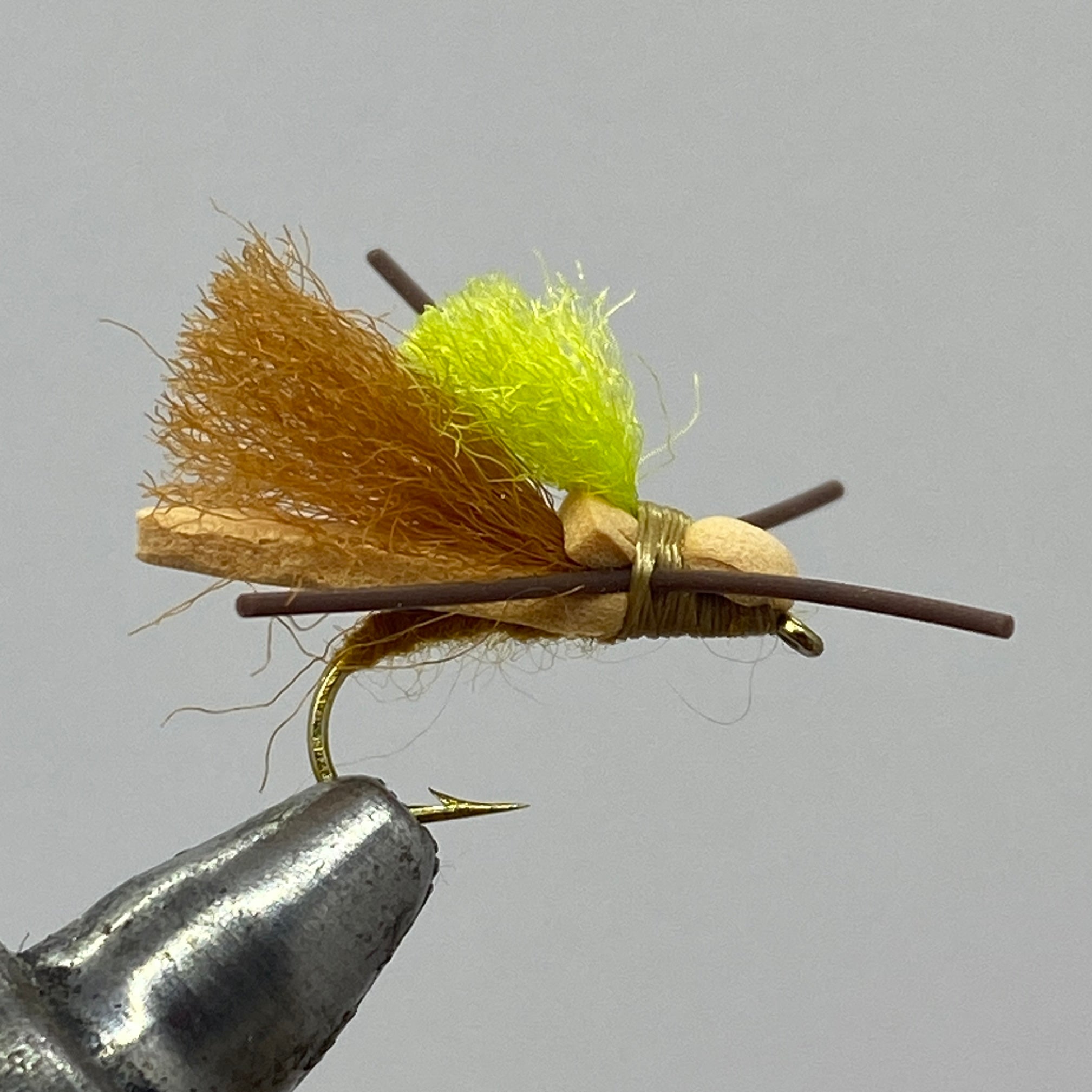 One Dozen (12) - Mini Flopper - Tan - Terrestrial – Strike Fly