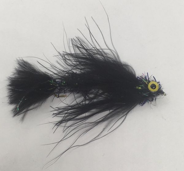 Articulated Marabou Poodle - Black - Articulated Streamer – Strike Fly
