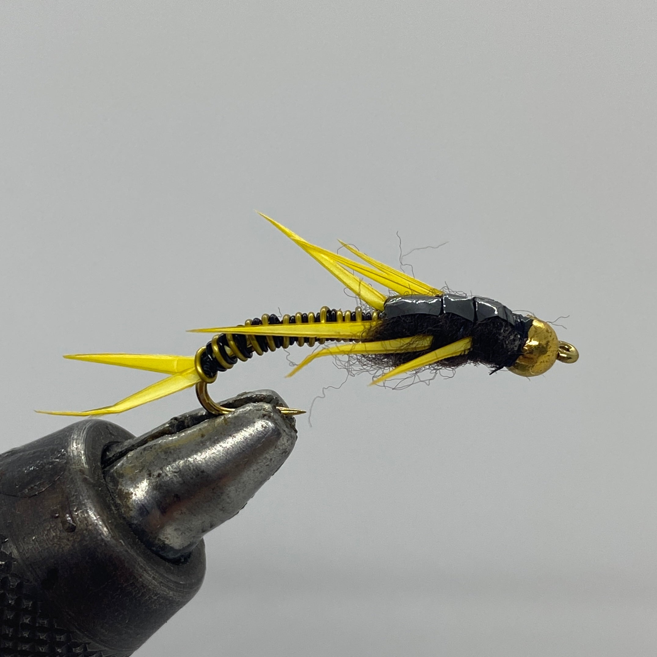 One Dozen (12) Beadhead Wired Stonefly Gold/Black, Fly Fishing Nymph ...