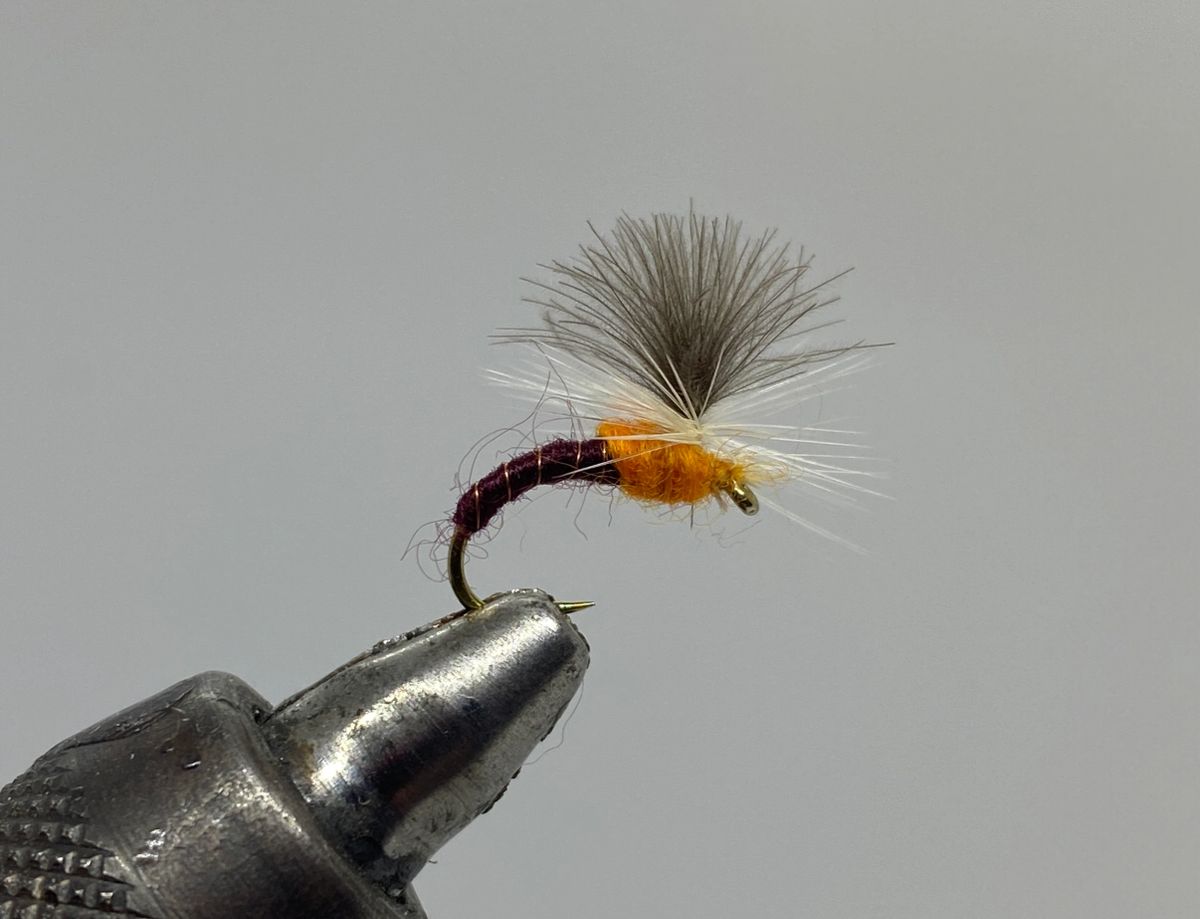 One Dozen (12) - CDC Parachute PT Hotspot - Orange - Dry Fly – Strike Fly
