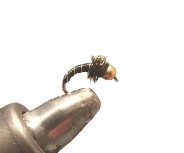 One Dozen (12) - Beadhead Zebra Midge - Black - Nymph – Strike Fly