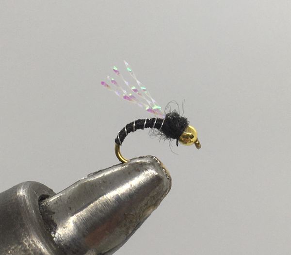 One Dozen (12) - Tungsten Beadhead Crystal Midge - Black – Strike Fly